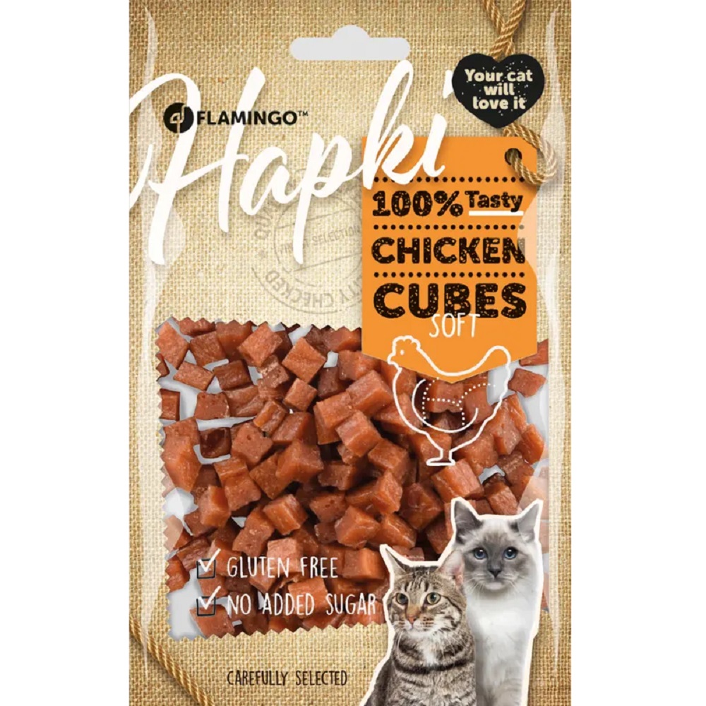 Flamingo Hapki Chicken Cubes Soft 85g - kocie przysmaki w kształcie ...